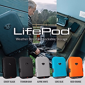 VAULTEK LifePod Secure Waterproof Travel Case Rugged Electronic Lock Box Travel Organizer Portable Handgun Case with Backlit Keypad (Rush Orange)
