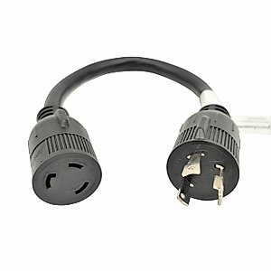 Parkworld 62701 AC Power Adapter Cord NEMA L6-30P Male to L5-30R Generator 30A Outlet for PDUs, 125 Volt 1.5FT