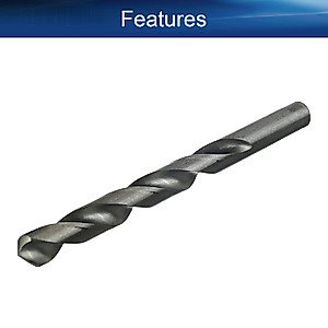 Auniwaig 12.5mm Twist Drill Bit, HSS-4241 Straight Shank Drilling Twist Drill Bit, for Metal Wood Steel Aluminum Alloy Manual Work DIY Silver Color 1pc