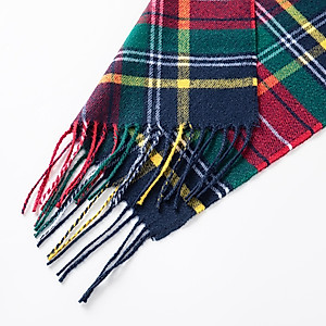 CALVIN & OLIVIA Ultra-Soft Winter Cashmere Feel Scarf Plaid Multi-Color Warm Long Unisex Winter Scarves Perfect Holiday Gift for Women Men Christmas Holiday Plaid