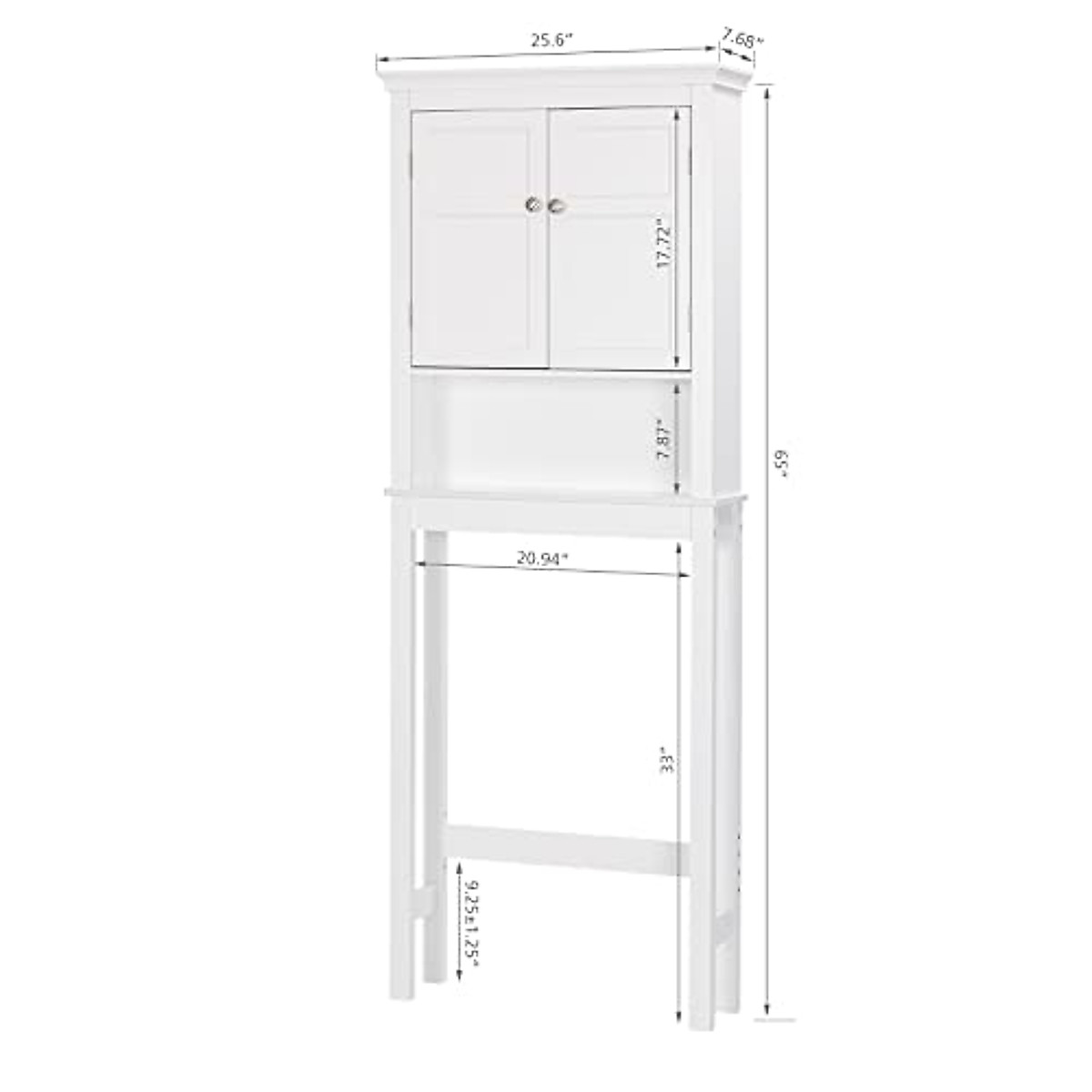 UTEX Bathroom Storage Over The Toilet, Bathroom Cabinet Organizer with Adjustable Shelves, Bathroom Space Saver for Bathroom, White