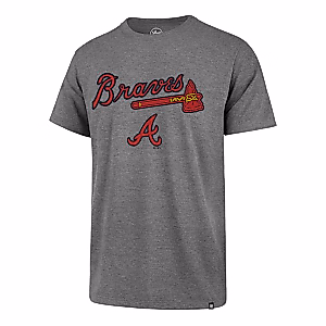 47 MLB Men's Official Super Rival Pregame Team T-Shirt (as1, Alpha, s, Regular, Regular, Atlanta Braves Grey)