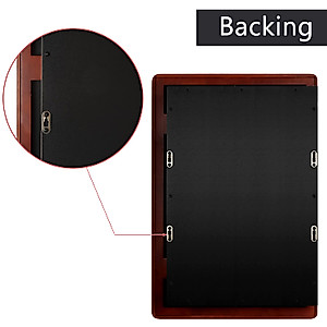 Medicine Cabinet Bathroom Mirror, 24''x16'' Farmhouse Wood Frame Bathroom Medicine Cabinet with Mirror, Vanity Mirrors Recess or Surface Mounted Installation (Brown)