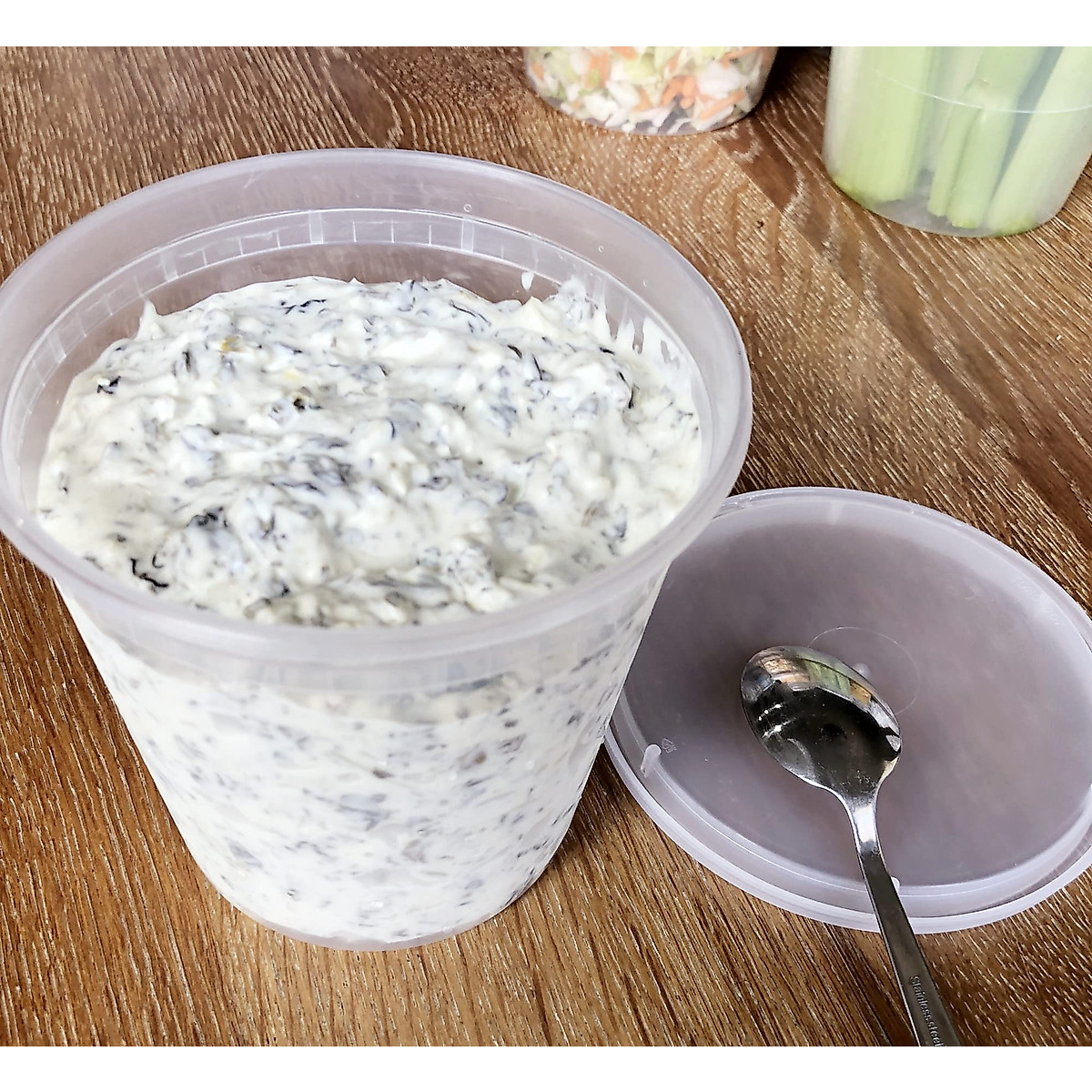 4U'LIFE Microwavable Translucent Plastic Deli Container and Lid Combo Pack (24 OZ (PACK OF 9))