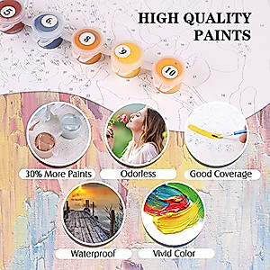 Eterkosu Daisy Flowers Paint by Numbers for Adults - DIY Adult Paint by Number Kits Pack On Canvas Painting by Numbers for Beginners,Acrylic Paint Crafts for Home Decor 16x20 Inch