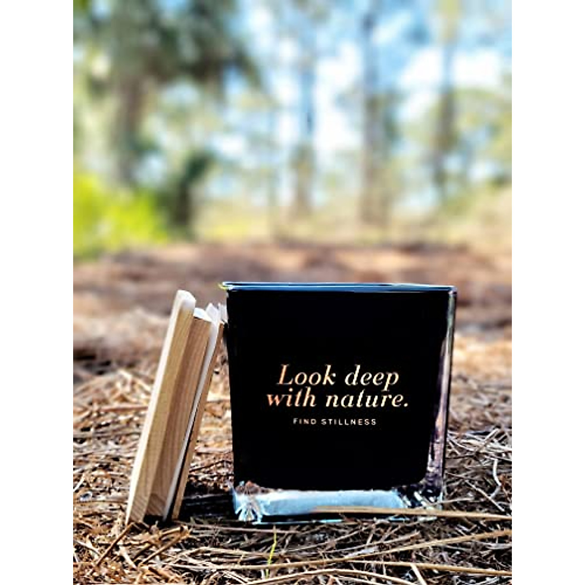 ME Mini-Escapes 14 Oz Patchouli Scented Soy Wax Candle with Inspirational Quote Fragrant Blend of Sweet Orange, Violet, Rose & Iris Relaxation & Stress Relief for Home or Office