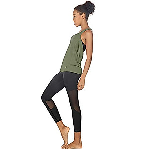 icyzone Yoga Tops Workouts Clothes Activewear Built in Bra Tank Tops for Women (M, Olive)