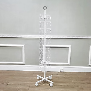 FixtureDisplays® Fits 6x4 inches Horizontal Landscape Greeting Card Display Spinning Greeting Holiday Card Rack Floor, 36 Pockets, White 21123-NPF