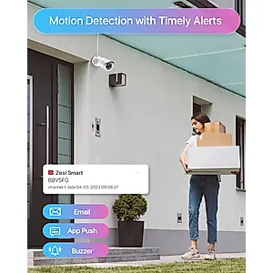 ZOSI H.265+ Full 1080p Home Security Camera System,5MP 3K Lite 8CH CCTV DVR Recorder with AI Human Vehicle Detection, 4 x 2MP Weatherproof Surveillance Bullet Camera Outdoor 80ft Night Vision (No HDD)