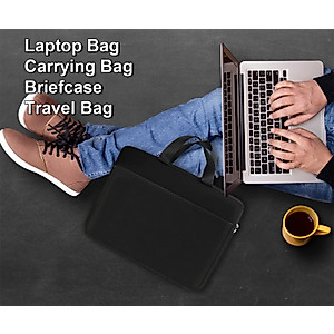 Laptop Sleeve Case 15.6 inch, Durable Travel Laptop Bag HandBag Shockproof Protective Computer Cover Carrying Bag Briefcase for 15" 15.6" HP Asus Acer Dell Lenovo Laptop Notebook Ultrabook, (Black)