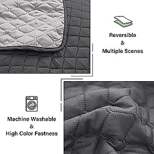 Exclusivo Mezcla Ultrasonic Reversible 3 Piece Full Queen Size Quilt Set with Pillow Shams, Lightweight Bed Cover Soft Bedspreads Coverlet Set - (Grey, 90"x96")