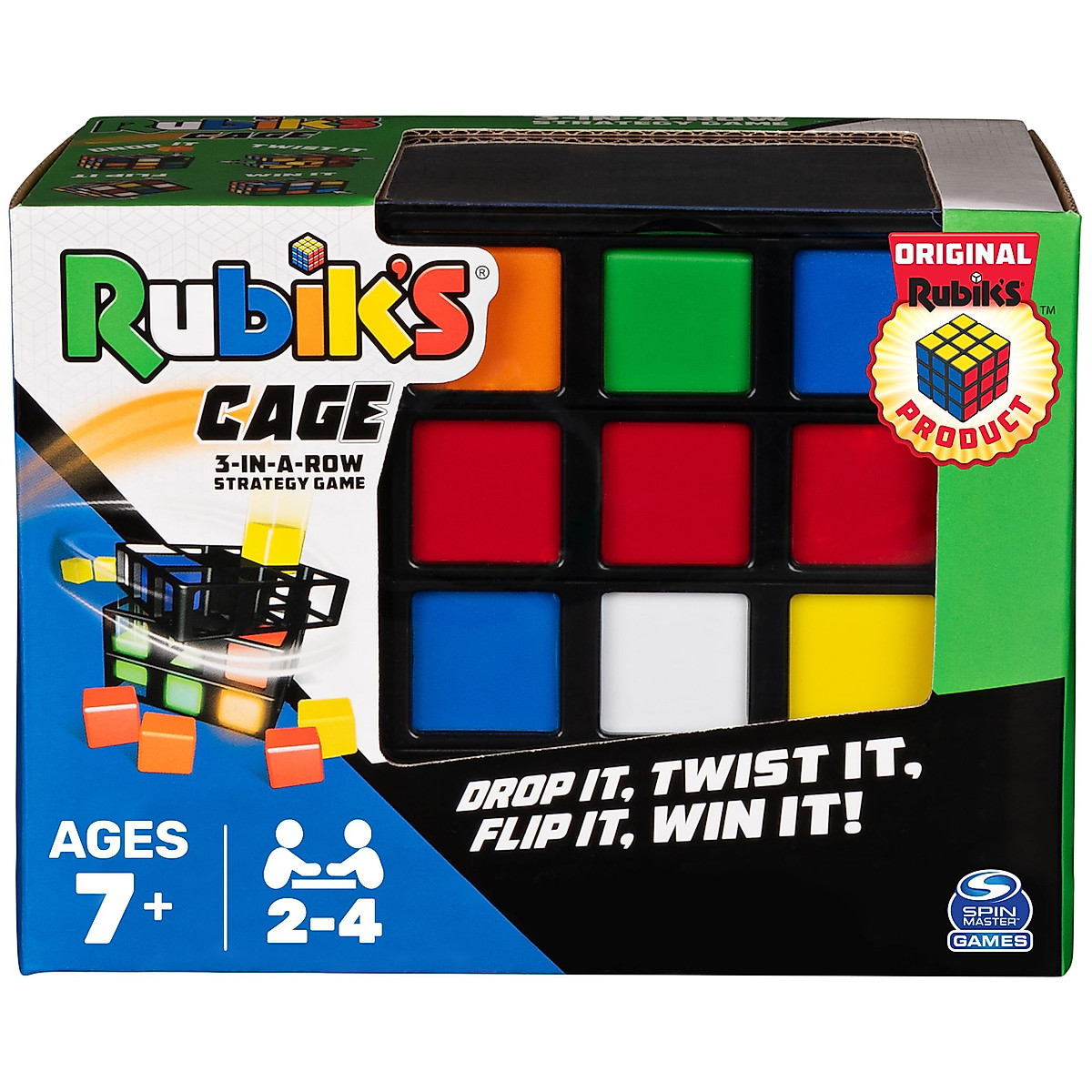 Rubik’s Cage, 3D Fast-Paced Strategy Sequence Game Color Stacking Challenging Toy Puzzle-Solving Activity Brain, for Adults & Kids Ages 7 and up