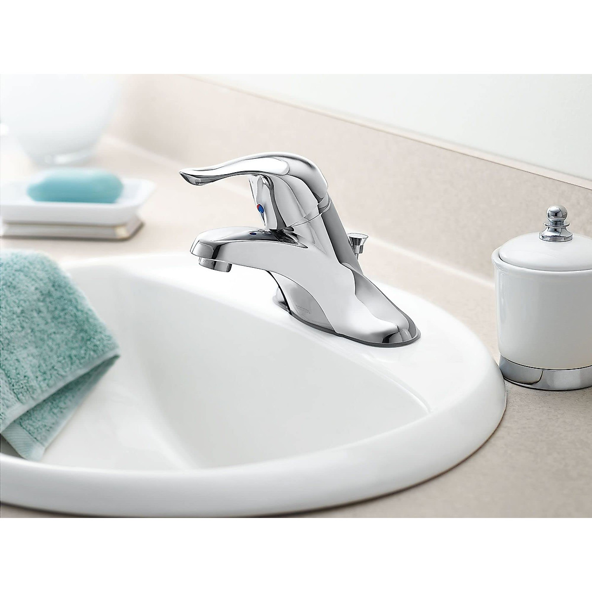 Moen Chateau Chrome One-Handle Lavatory Faucet With Drain Assembly, L6421