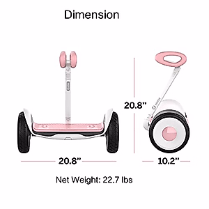 Segway Ninebot S Kids, Smart Self-Balancing Electric Scooter, 800 Watts Power, Max 8 Miles Range & 8.7MPH, Hoverboard with LED Light, Compatible with Mecha kit