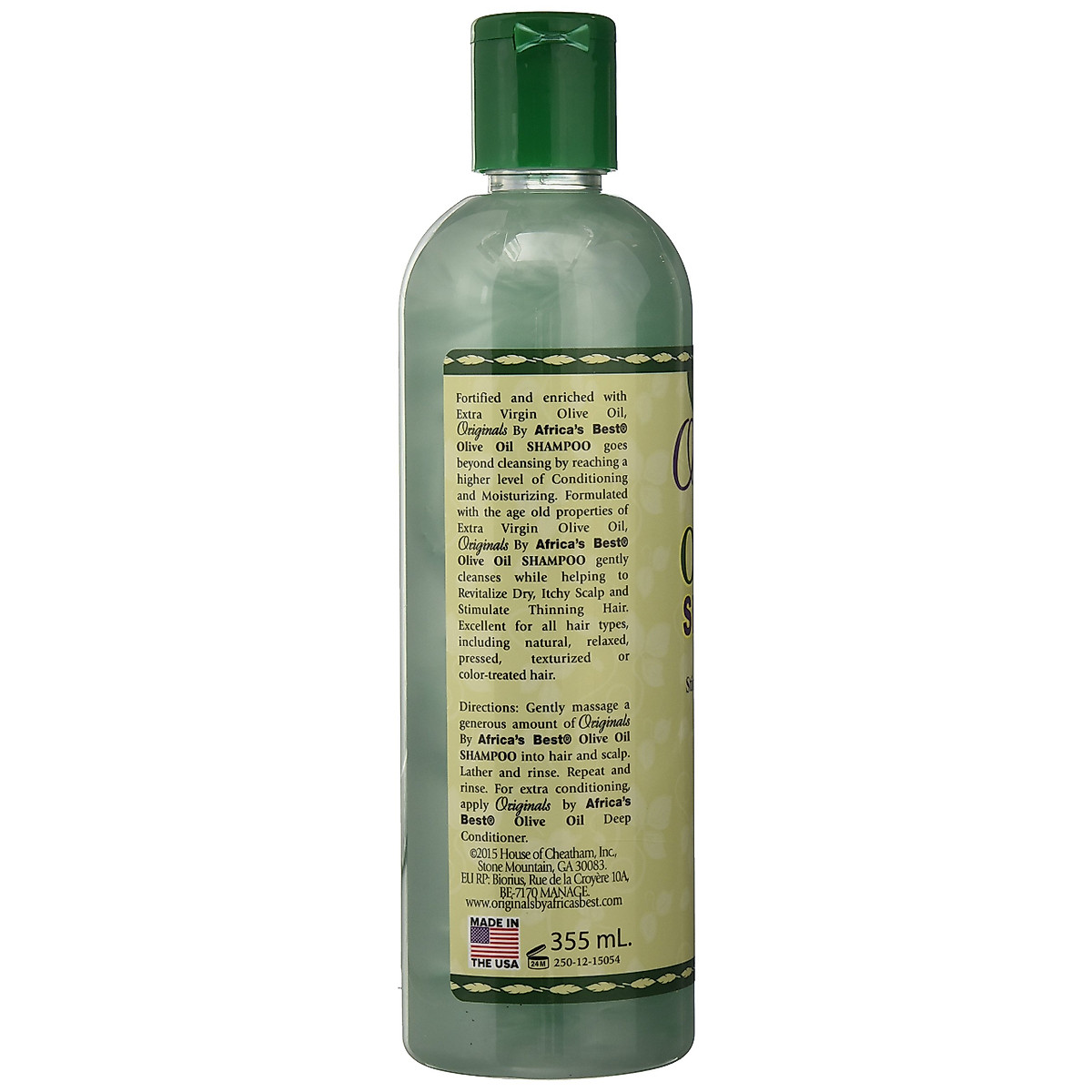 Originals by Africa's Best Olive Oil Shampoo, Formulated With Extra Virgin Olive Oil, Moisturizes, Stimulates Thinning Hair, Revitalizes Dry, Itchy Scalp, 12 oz