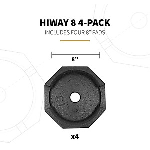 SnapPad HiWay Permanently Attached RV Leveling Jack Pad for HWH Round Landing Feet (8 inch 4-Pack)