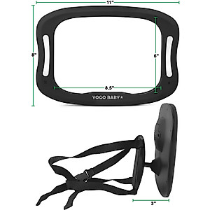 Baby Car Mirror with Remote Control Soft Led Light Shatter-Proof Acrylic Baby Mirror for Car, Rearview Baby Mirror-Easily Observe Baby's Every Move, Safety and 360 Degree Adjustability…