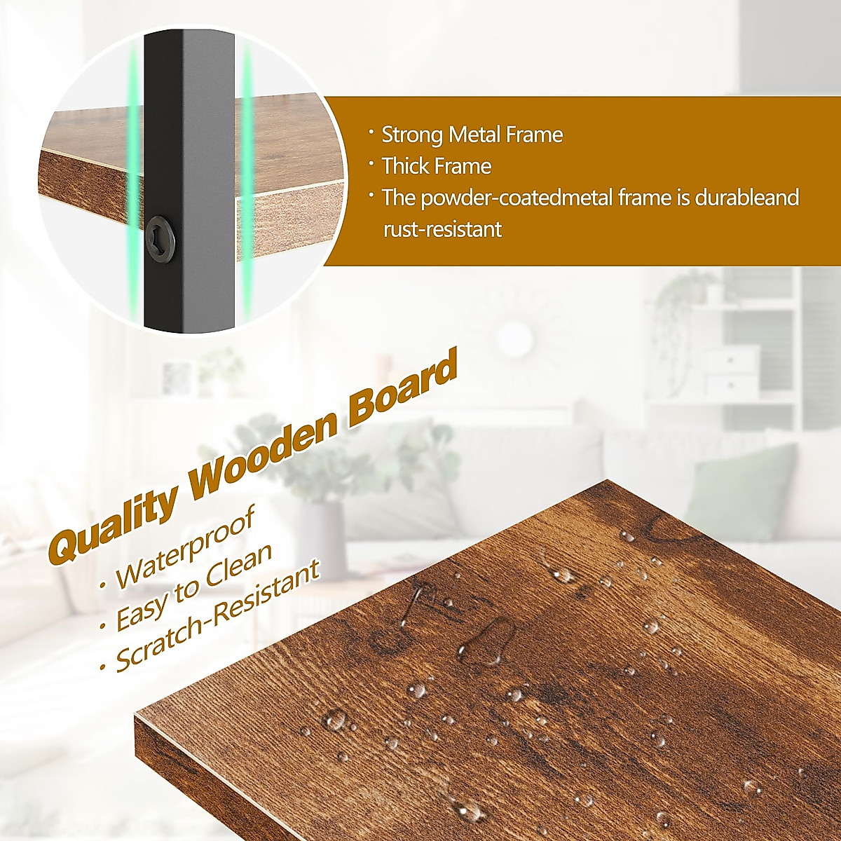 Walsunny Bookshelf, 5 Tier Bookshelves, Home Office Bookcase Shelf Storage Organizer, Free Standing Storage Shelving Unit for Bedroom, Living Room and Home Office,Rustic Brown