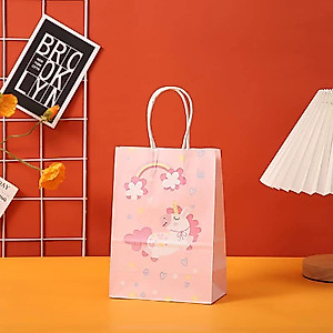 6 Pcs Pastel Party Bags Gift Bags 16x8x22cm Colored Paper Bags with handle Paper Party Bags for Kids Party Wedding Birthday Baby Shower Treat Favor Celebrations