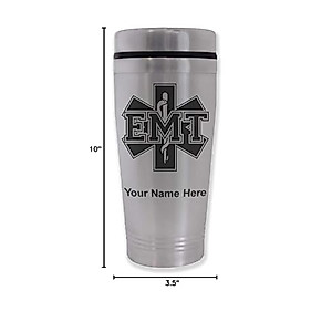 LaserGram 16oz Commuter Mug, EMT Emergency Medical Technician, Personalized Engraving Included