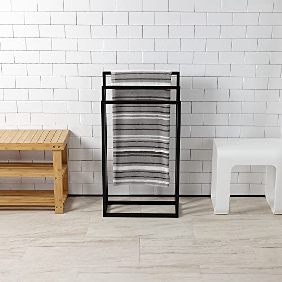 Kingston Brass SCC8330 Edenscape Freestanding 3-Tier -Towel Rack, Matte Black