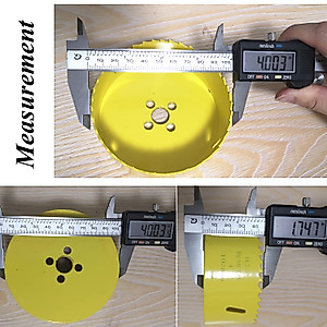 JIECHENG Bi-Metal 4 inch Hole Saw with Arbor Mandrel for Cutting Wood,Cornhole Boards,Drywall,Plasterboard,Plywood,Steel,Aluminium,Brass,Copper,Zinc,Tin,102mm