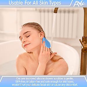 Avilana Silicone Face Scrubber- Dual Sided Manual Facial Cleansing Brush -Face Scrubber and Exfoliator- Deep Cleansing for All Skin Type (Lavender)