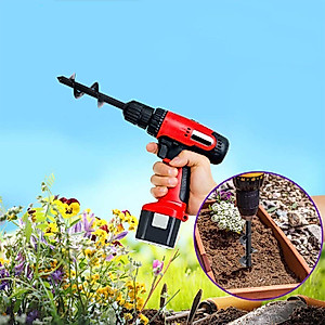 Harapu Auger Drill Bit, Non-Slip -3" x 12" Garden Plant Flower Bulb HEX Shaft Auger Earth Auger Bit, Post or Umbrella Hole Digger for 3/8" Hex Drive Drill Black