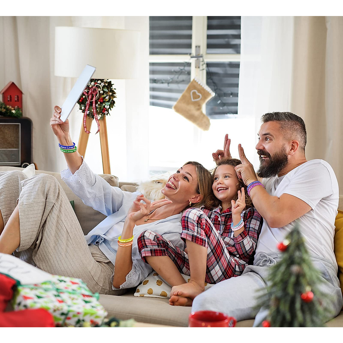 SlocciPro 72pcs Jesus Loves You Silicone Wristbands Rubber Bracelets Colorful Jesus Loves You Silicone Bracelet Christian Rubber Wristbands for kids Novelty Jewelry Party Favors