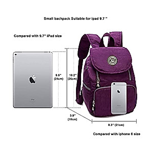 Echofun Nylon Mini Casual Waterproof Backpack Shoulderbag Rucksack Travel Bag Daypack for Girls Womens