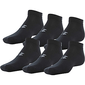 Under Armour Men's Essential Lite Low Cut Socks, 6-Pairs , Black , Large