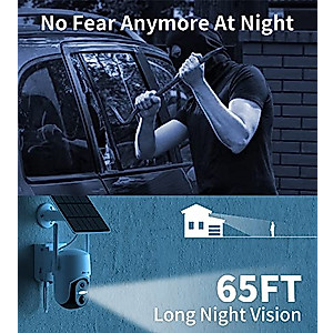 Ankway Solar Security Camera, 2K Wireless Outdoor Cameras with Smart App, Color Night Vision, 360° PTZ WiFi Camera for Video Surveillance, IP65, AI Detection, 2-Way Talk, 3.5W Solar Powered Panel