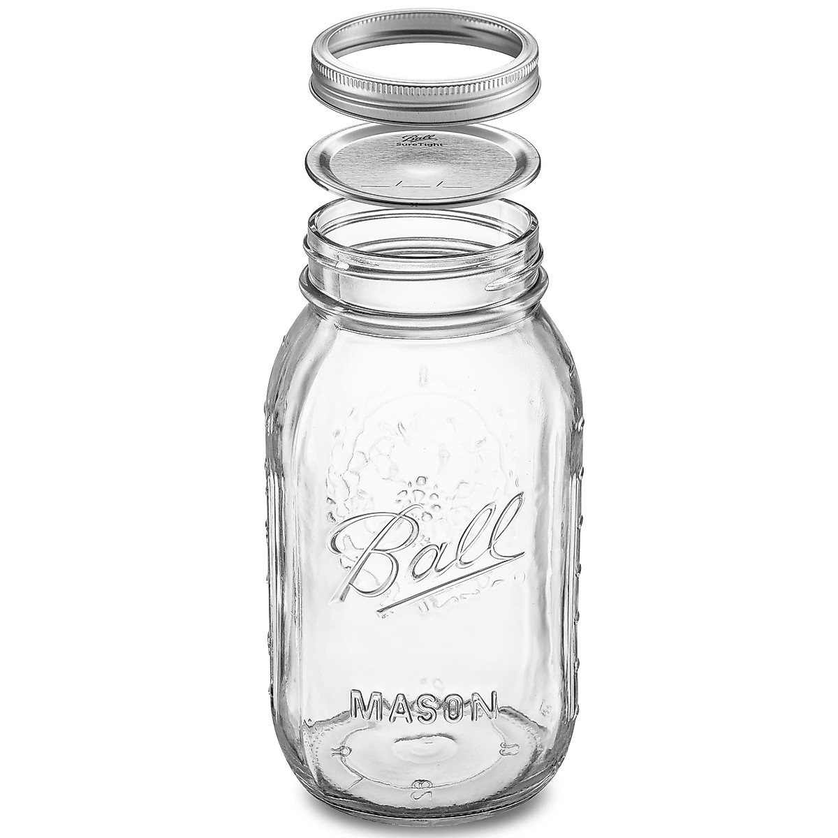Regular Mouth 32 oz (Quart) mason Jars (24-Pack) with Lids and Bands Bundled with KangarooBands Jar Opener, and Package Of Jar Labels | Canning, Fermenting, Pickling, DIY Decors Projects