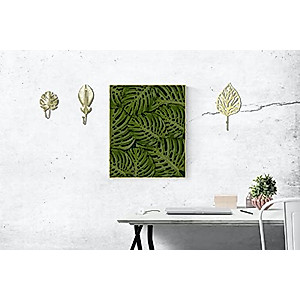 KUMGROT 6pcs Wall Hooks Decorative Gold Wall Mounted Coat Hook Leaf Key Holder Fun Plant Wall Hooks for Hanging Hat Coat Towel Scarf Bag Style A