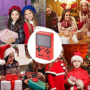 Mini Handheld Game Console for Kids with 400 Classic Retro Games, 1020mAh Rechargeable Battery, 2.8 Inch Screen, Birthday Game Toy for Boy Girl (Red)