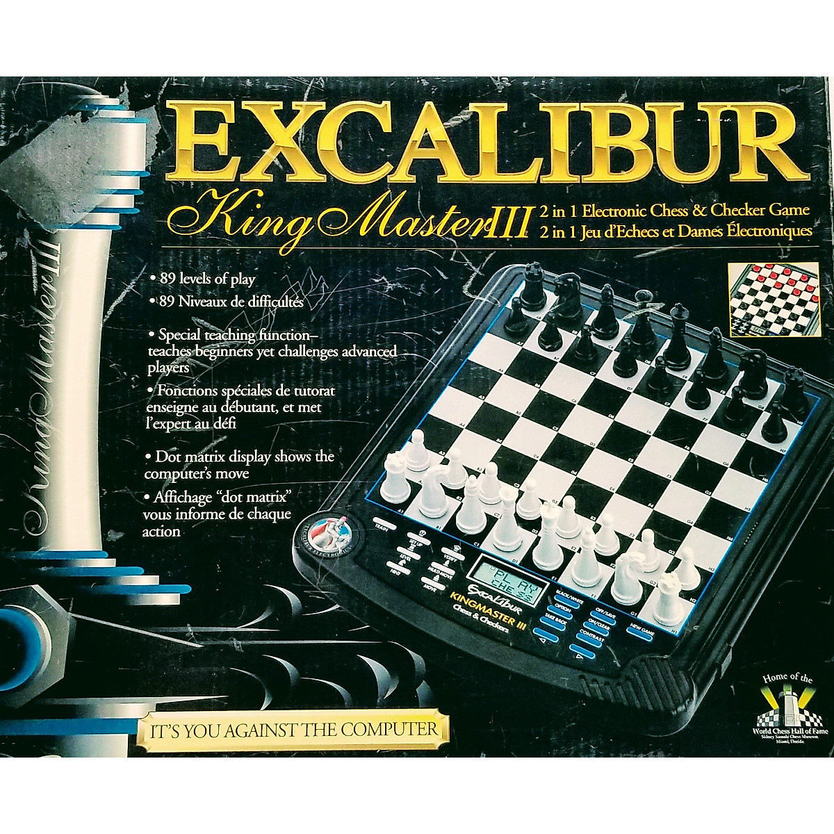 Excalibur 911E-3 King Master III Electronic Chess & Checkers Game