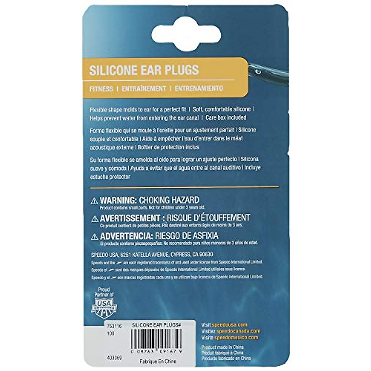 Speedo Unisex Swim Training Silicone Ear Plugs , White, 2 Pair (Pack of 1)