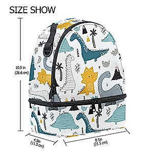 OREZI Lunch Box Bag for Kids,Childish Cute Dinosaur Lunch Tote Children¡¯s Lunch Box with Front Pocket and Detachable Adjustable Shoulder Strap