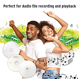 PlexDisc CD-R 700MB 52X White Inkjet Hub Printable Recordable Media - 100pk Blank CDs for Burning Music, Data, Photos, CDR Discs, Writable CD, Empty CD-R, (No Container) FFB