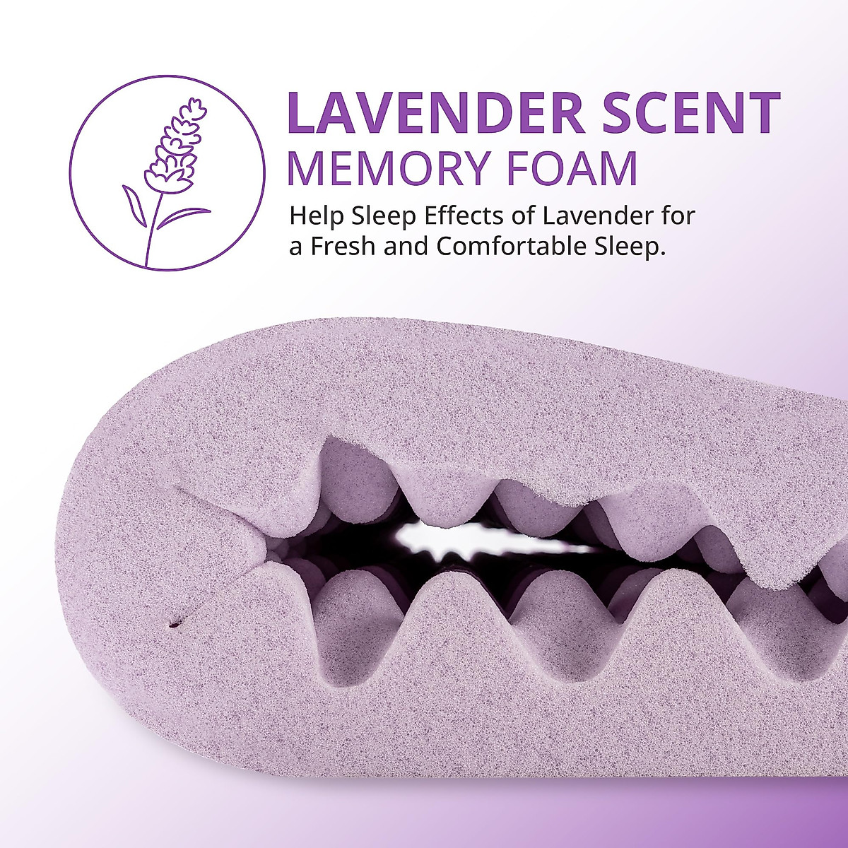 EGOHOME Egg Crate Memory Foam Mattress Topper 3 Inch Cal King, Cooling Gel Infused Foam Mattress Topper for Pressure Relief, CertiPUR-US Certified Bed Topper, Purple, 72"×84"