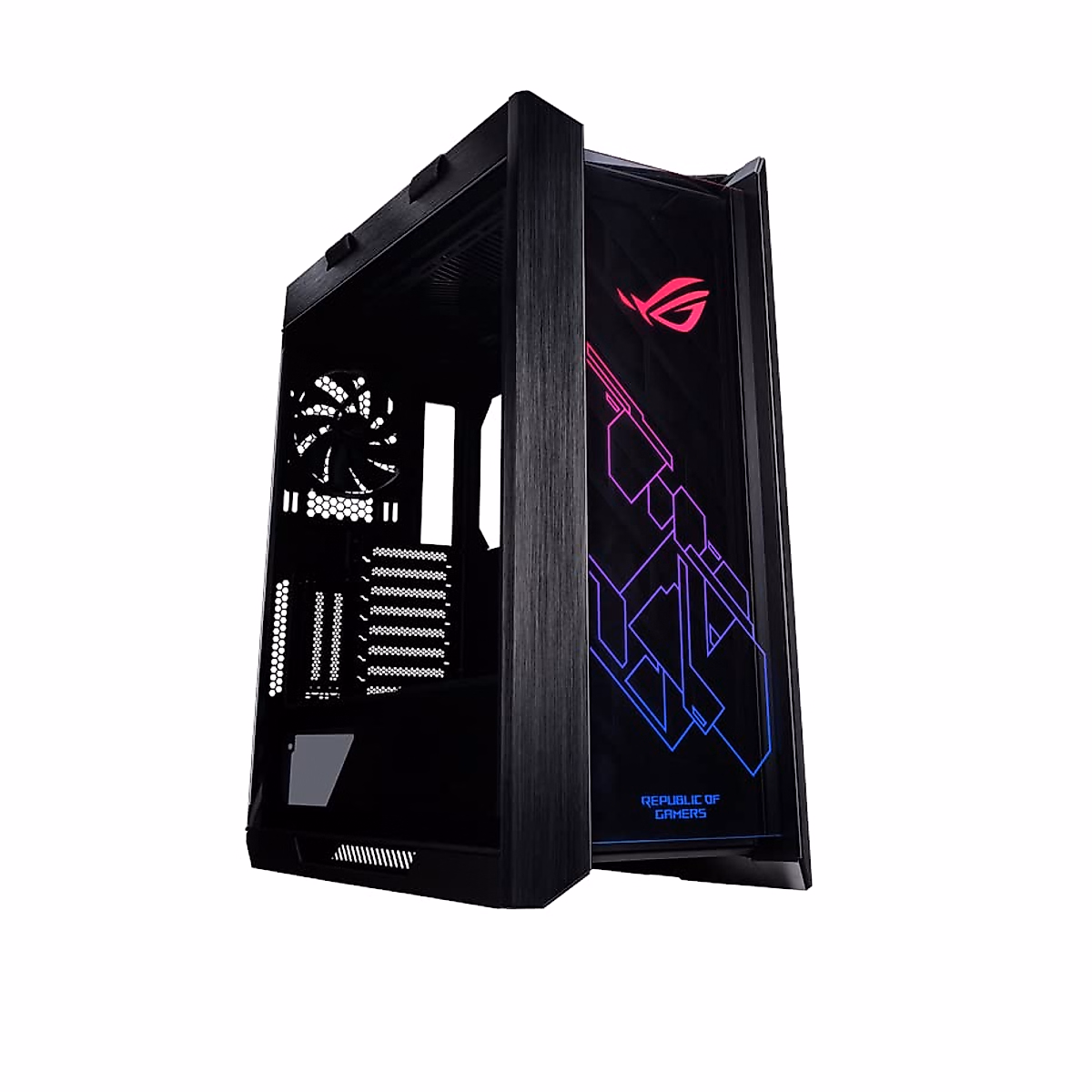 Asus ROG Strix Helios GX601 RGB Mid-Tower Computer Case for up to EATX Motherboards with USB 3.1 Front Panel, Smoked Tempered Glass, Brushed Aluminum and Steel Construction, and Four Case Fans, Black