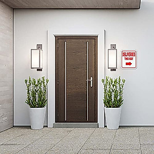Deliveries This Way w/Right Arrow Outdoor Sign - Delivery Driver Delivery Instructions for My Packages from Amazon, FedEx, USPS, UPS - Indoor Outdoor Signs for Home, Work - 8.5" x1 0"