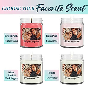Magizak Customized Candle Personalized Scented Candles Gifts with Picture Photo Text Message Create Your Design for Women Men Christmas Birthday Valentine's Day Graduation Gift