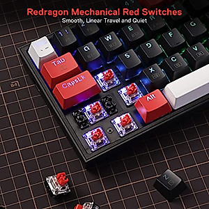 Redragon K628 PRO 75% 3-Mode Wireless RGB Gaming Keyboard, 78 Keys Hot-Swappable Compact Mechanical Keyboard w/Hot-Swap Free-Mod PCB Socket, Dedicated Arrow Keys & Numpad, Red Switch