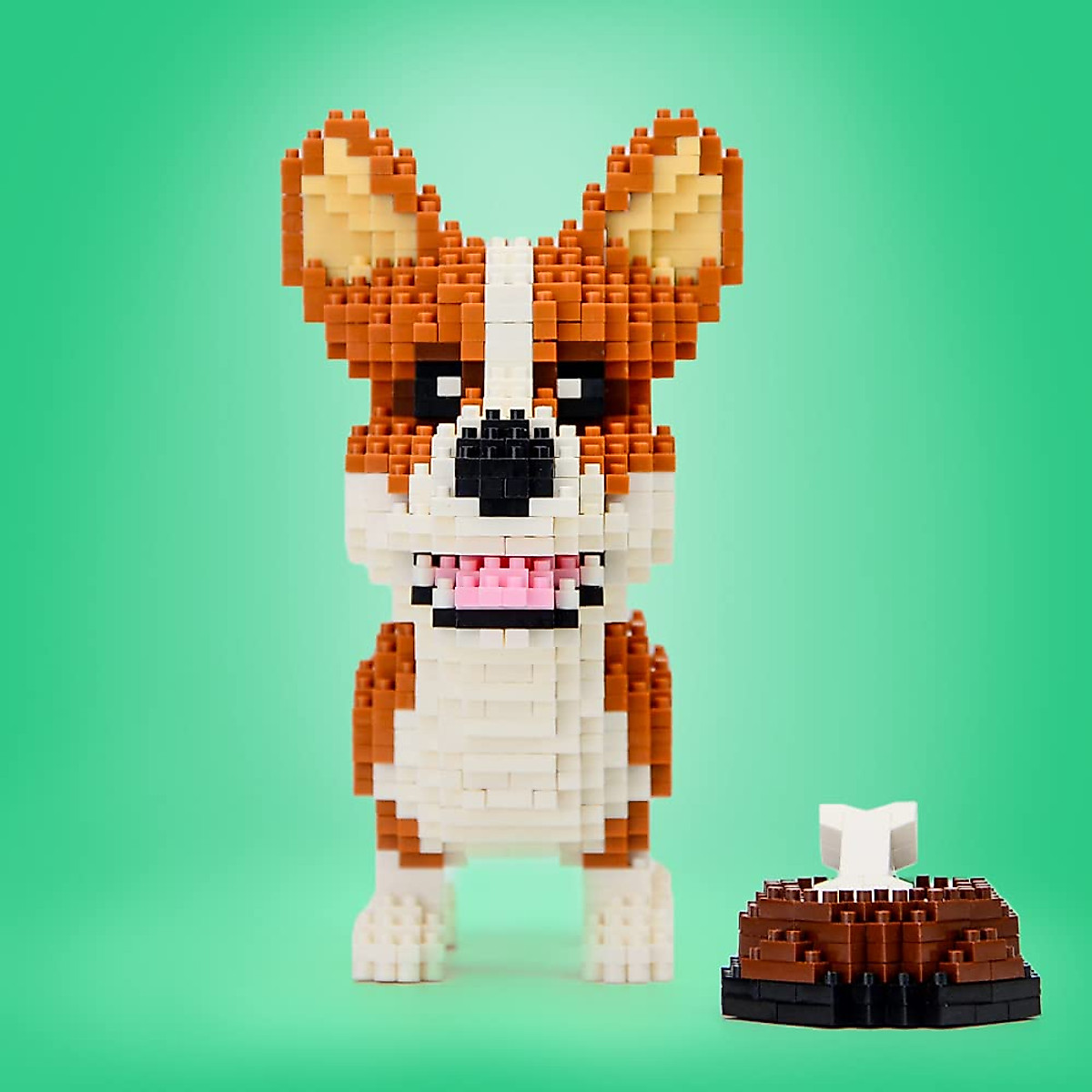 Uvini Building Blocks Pets, Bricks Corgi, Micro Bricks Dog Animal Building Toy Bricks Dog for Kids 10,11, 12, 13, 14, Teens or Adult, 1380 Pieces
