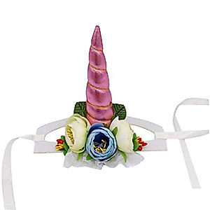Unicorn Pet Hat Headband Decor: Dog Unicorn Horn Headband with Adjustable String for Pet Puppy Cat Party Daliy Decoration