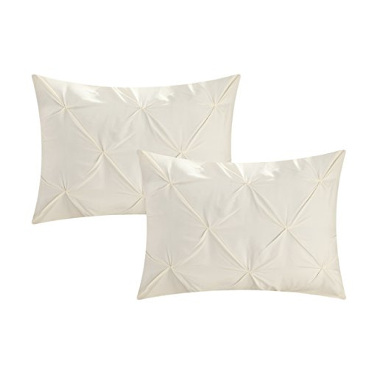 Chic Home 10 Piece Hannah Pinch Pleated, Ruffled and Pleated Complete Queen Bed in a Bag Comforter Set Beige with Sheet Set