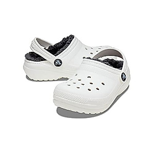 Crocs Classic Lined Clog | Kids' Slippers, White, 2 Little Kid