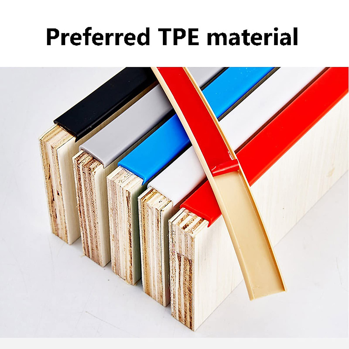 LKYJD 4m U Shape Veneer Edge Banding Strip, Self Adhesive Wood Edging Veneer Tape, Kitchen Worktop Edging Protectors Joining Strip, Edging Trim Sealing Strip, Tables and Chairs, Cabinets（Red-18mm）