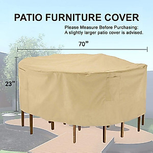 Patio Chair Cover Outdoor Patio Furniture Cover with Handles and Durable Hem Cord 600300D Durable Waterproof UV Resistant Fabric